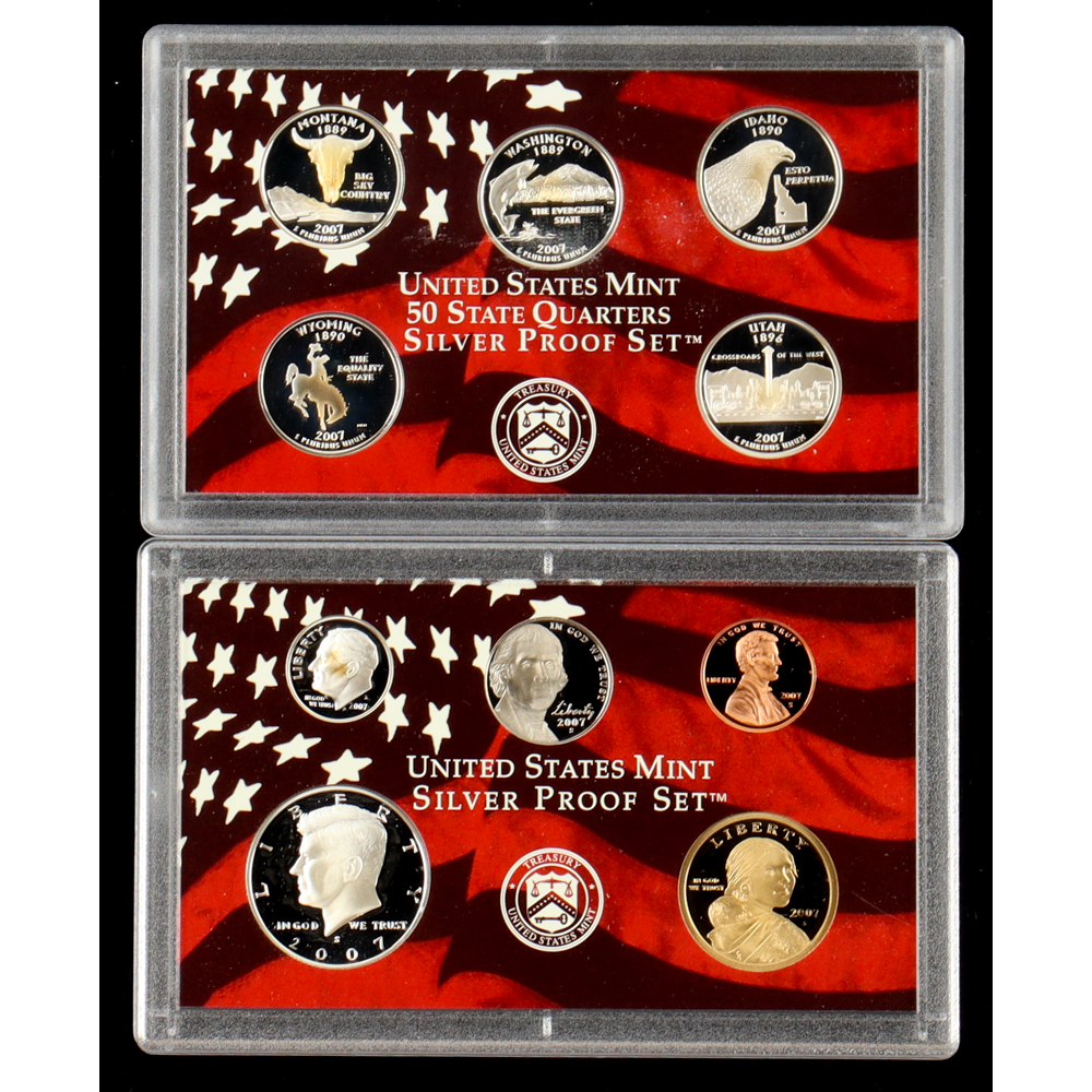 2007-S United States 50 State Quarters Mint Silver Set with (14) Coins ...
