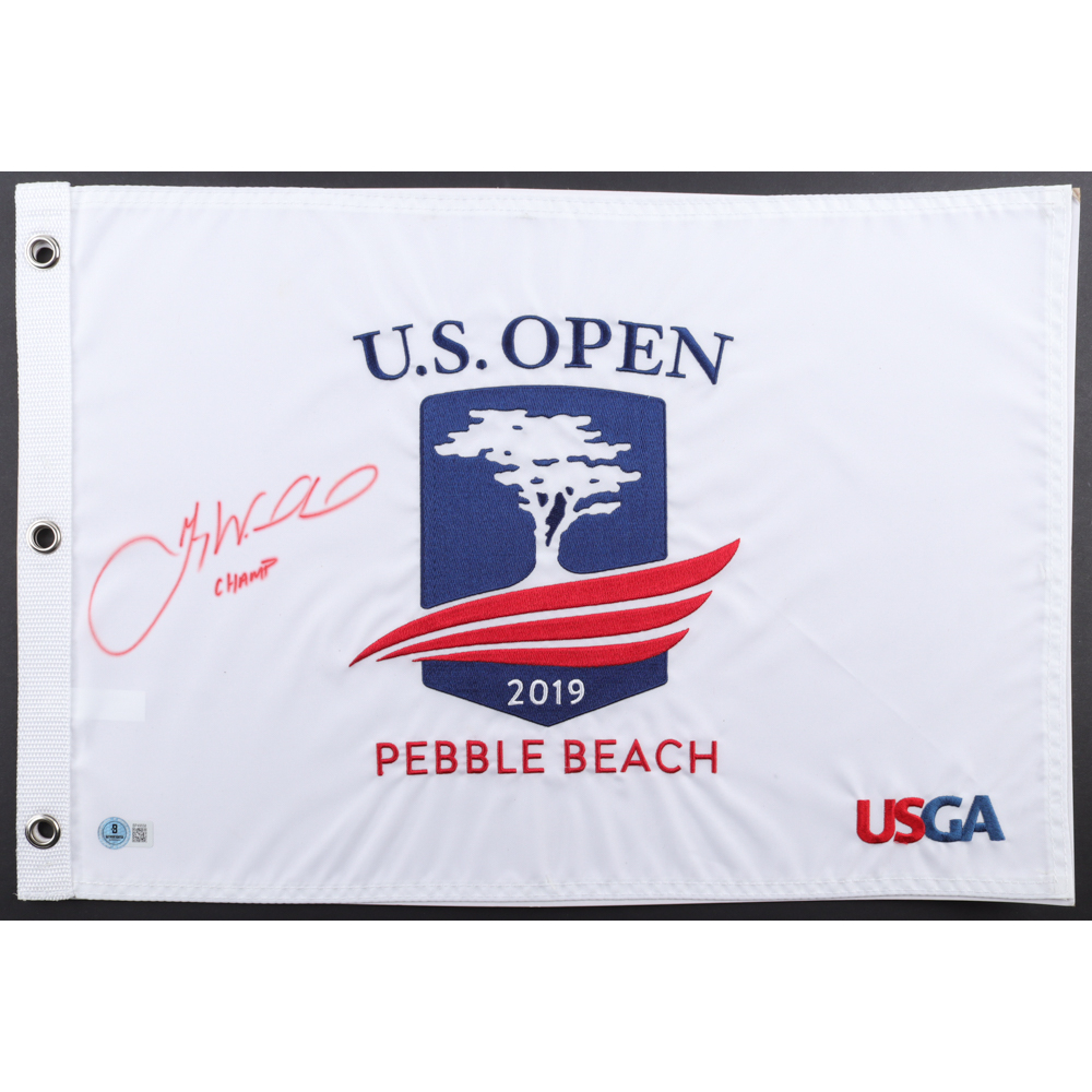 Gary Woodland Signed 2019 U.S. Open Golf Flag Inscribed "Champ ...