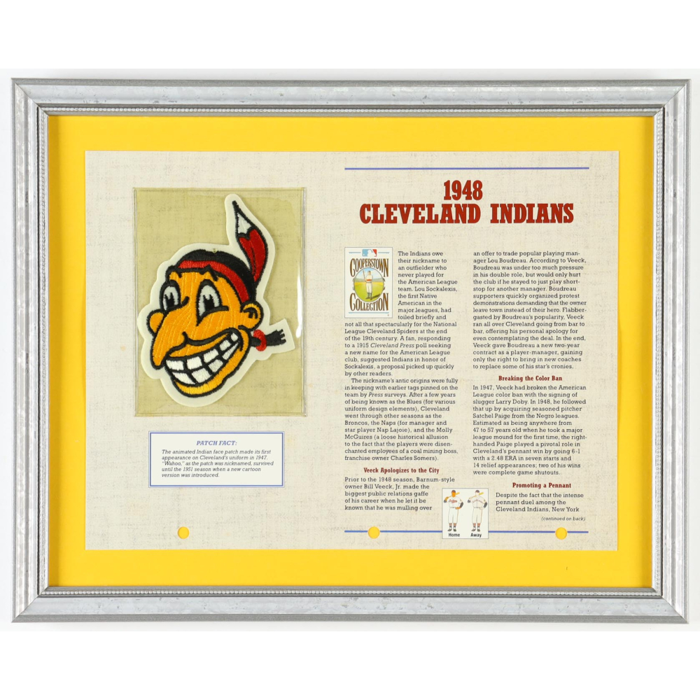 1948 Indians Cooperstown Collection Custom Framed Stat Patch Card ...