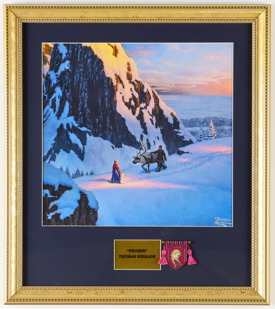 Thomas Kinkade "Frozen" Custom Framed Print Display with Princess Anna ...