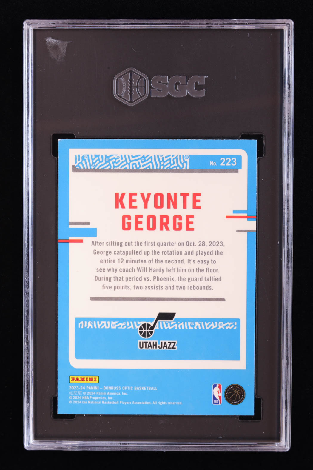 Keyonte George 2023-24 Donruss Optic #223 RR RC (SGC 8.5) | Pristine ...