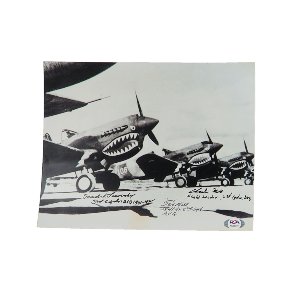 WWII AVG Flying Tigers Signed 8x10 (PSA) Tex Hill, Charlie Mott, Frank ...