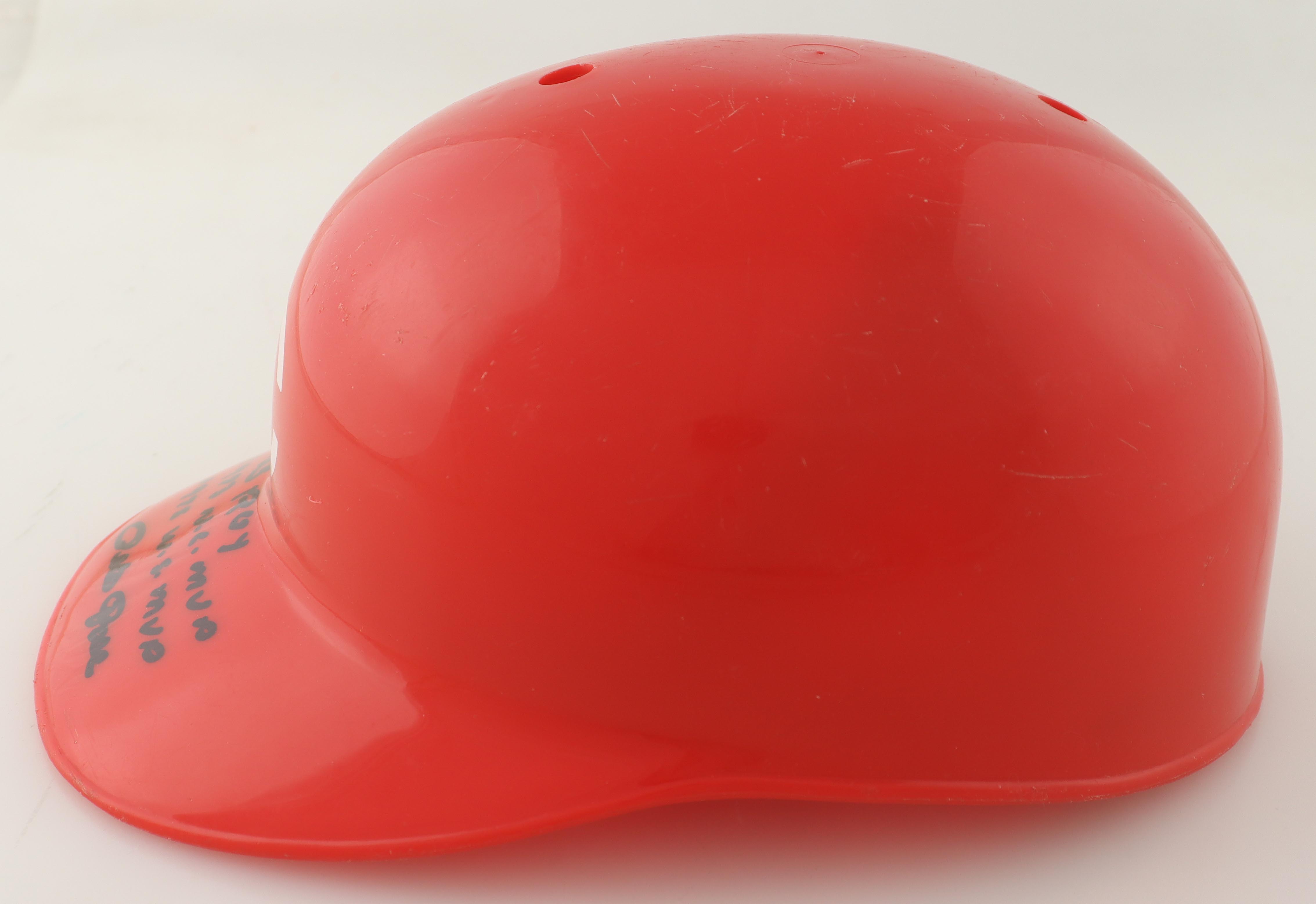 Pete Rose Signed Reds Full-Size Batting Helmet With Wood Display ...