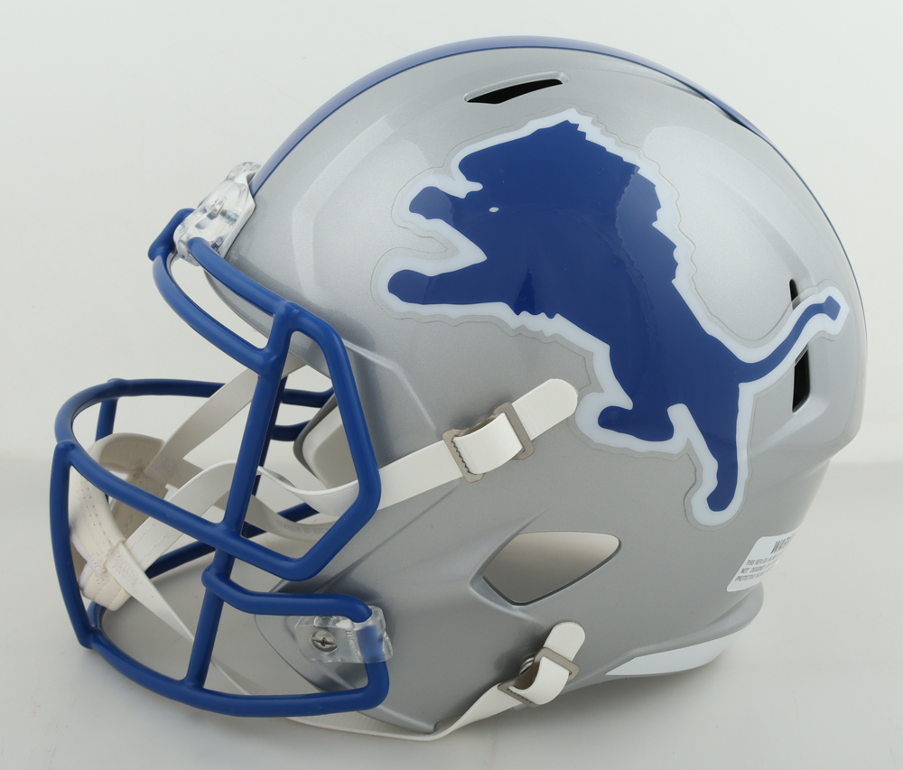 Barry Sanders Signed Lions Throwback Full-Size Speed Helmet (Schwartz ...