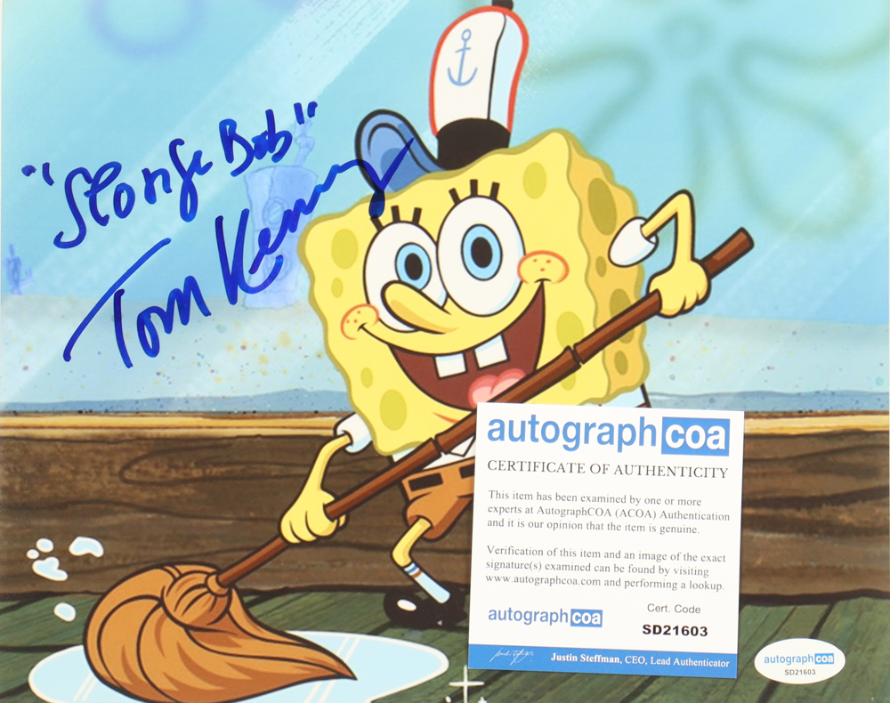 Tom Kenny Signed "Spongebob Squarepants" 8x10 Photo Inscribed ...