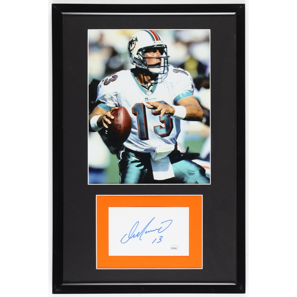 Dan Marino Signed Dolphins Custom Framed Cut Display (JSA) | Pristine ...