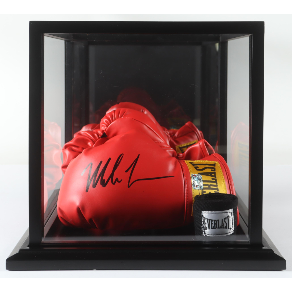 Mike Tyson Signed Pair Of Everlast Boxing Gloves With Wrist Wraps In ...