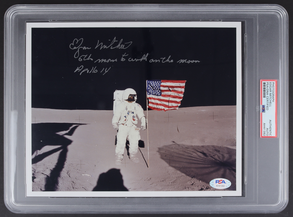 Apollo 14 Edgar Mitchell Signed 8x10 Photograph (PSA) 6th Man on the ...