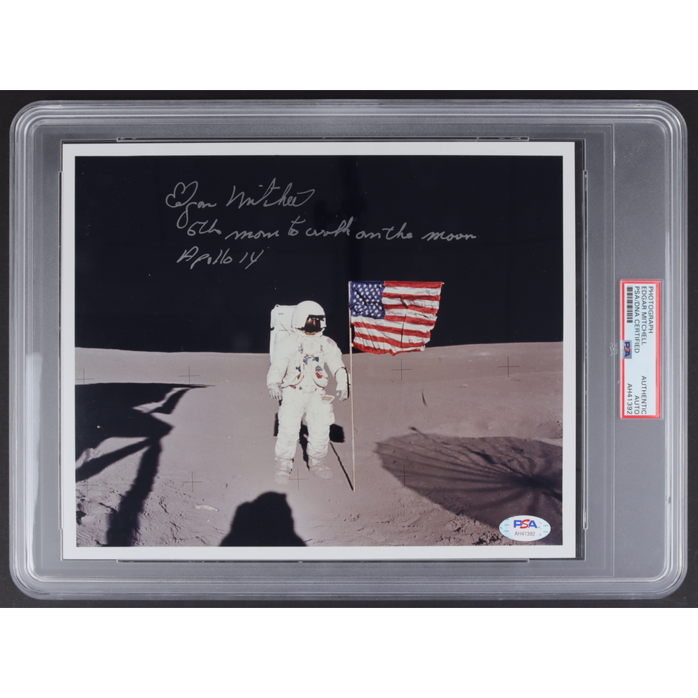 Apollo 14 Edgar Mitchell Signed 8x10 Photograph (PSA) 6th Man on the ...