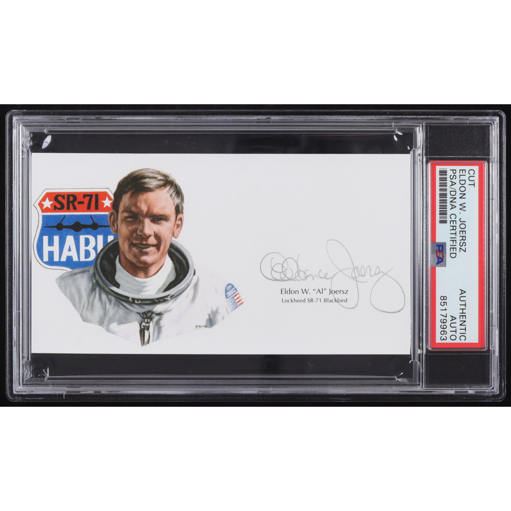 Eldon Joersz Signed Cut Signature (PSA) SR-71 Blackbird World Air Speed ...