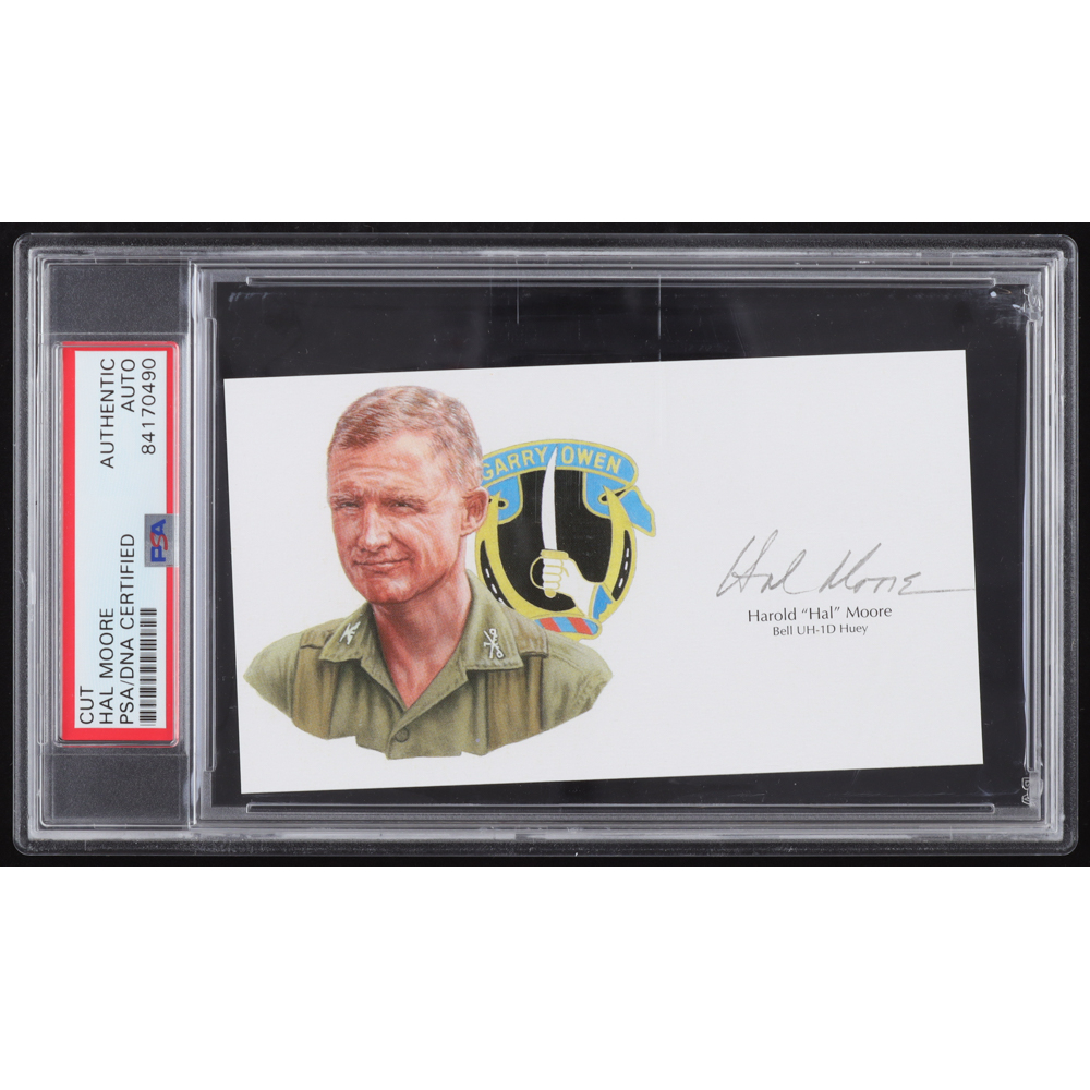 General Hal Moore Signed Cut Signature (PSA) Vietnam Battle of Ia Drang We Were Soldiers ...