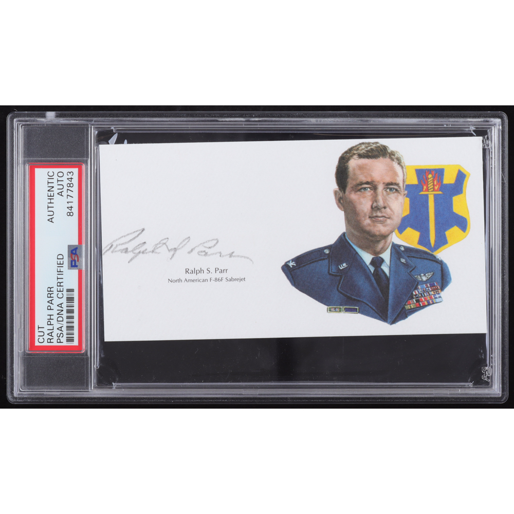 Colonel Ralph Parr Signed Cut Signature (PSA) WWII Korea Vietnam Double ...