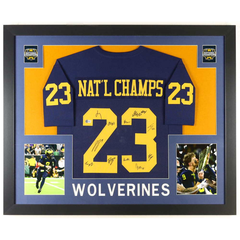 Custom Framed Jersey Display Signed by (11) with Tommy Doman, JJ ...