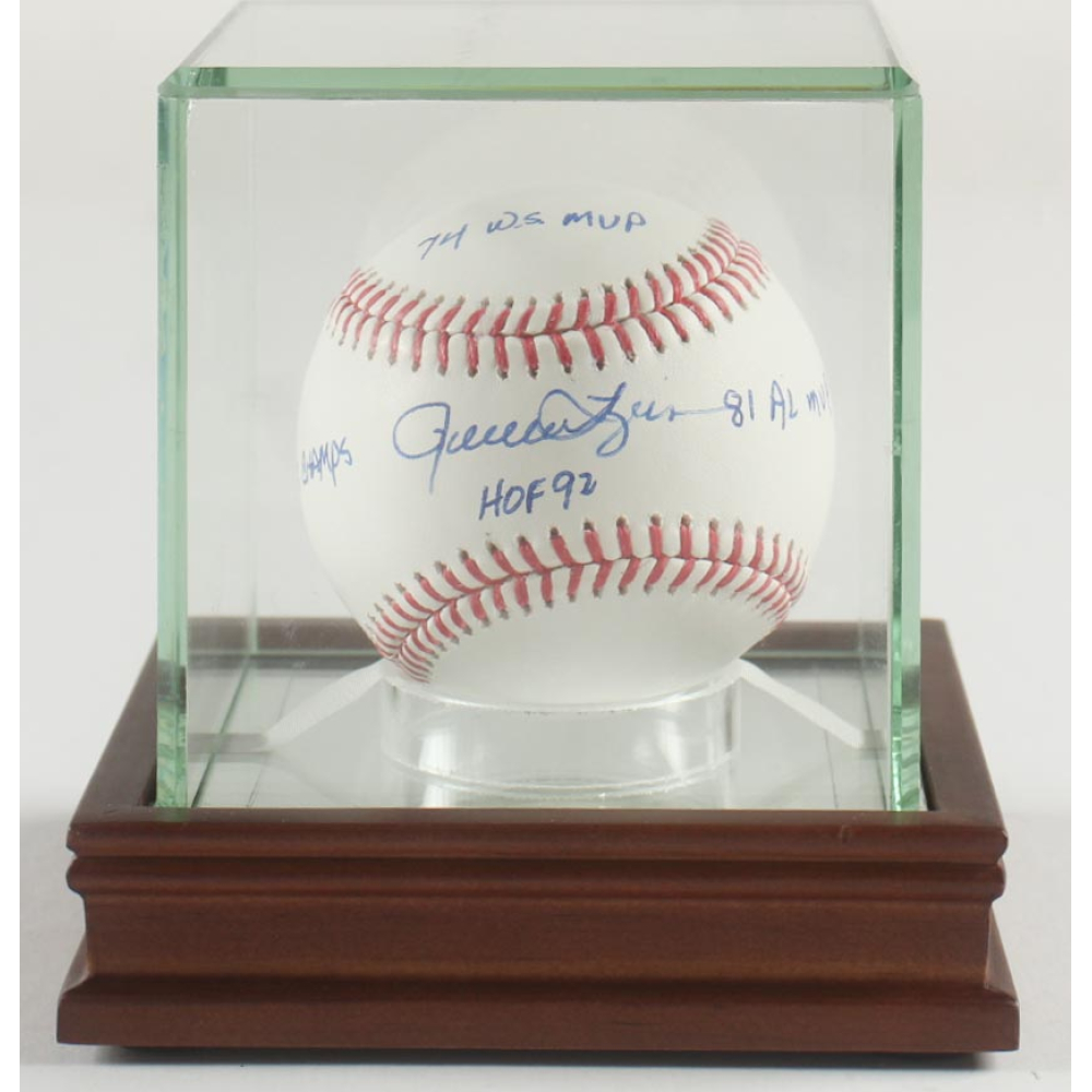 Rollie Fingers Signed OML Baseball With Display Case With (4 ...