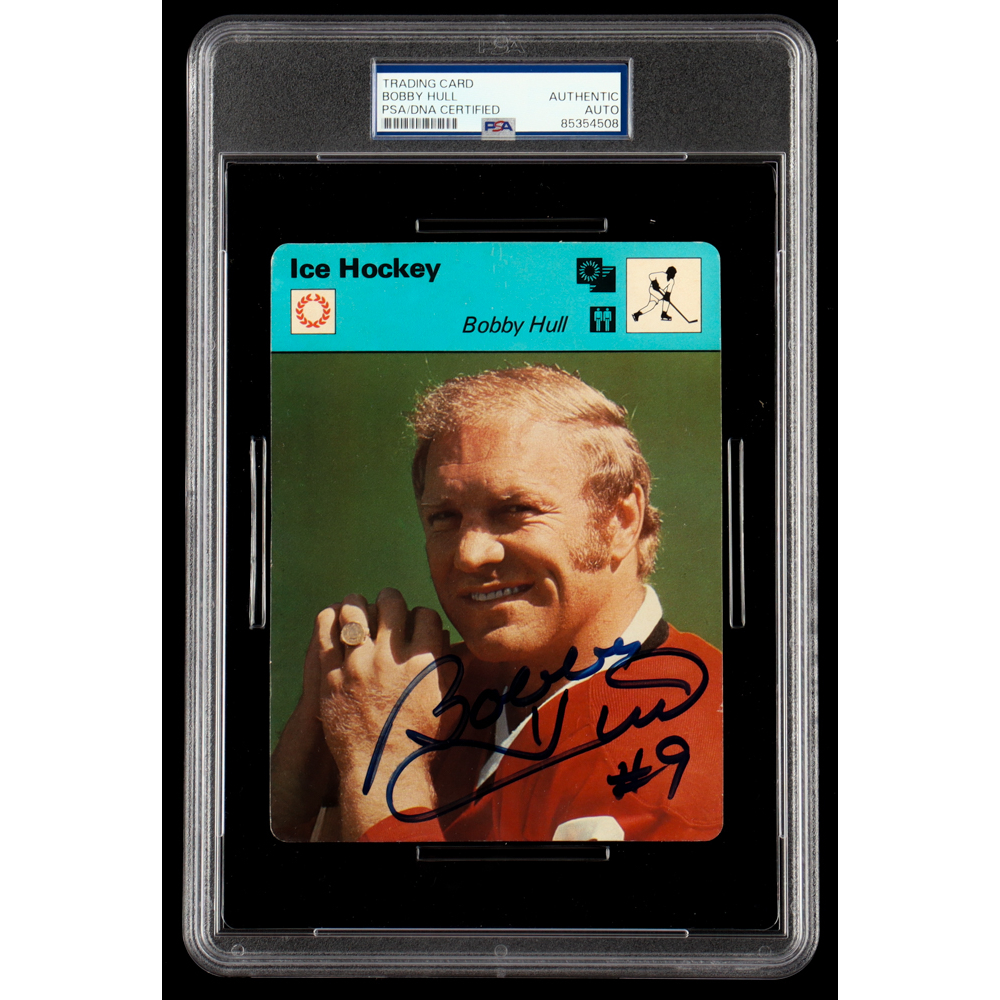 Bobby Hull Signed 1977-79 Sportscaster Series 5 #520 (PSA & Steiner ...