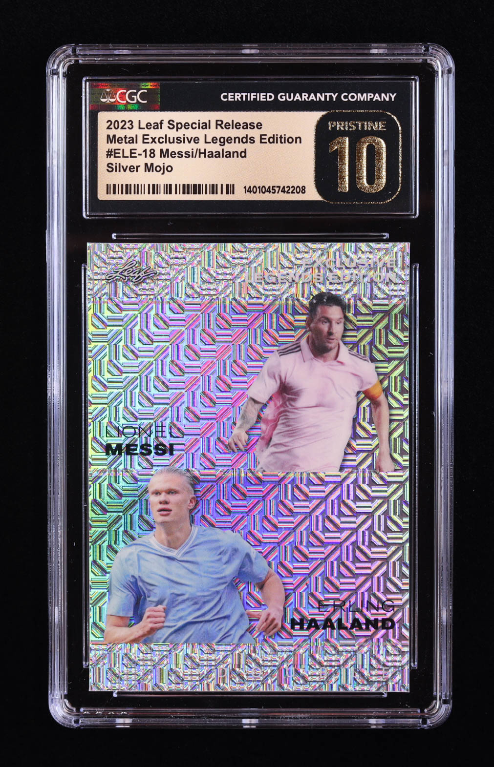 Lionel Messi / Erling Haaland 2023 Leaf Metal Special Release Exclusive ...