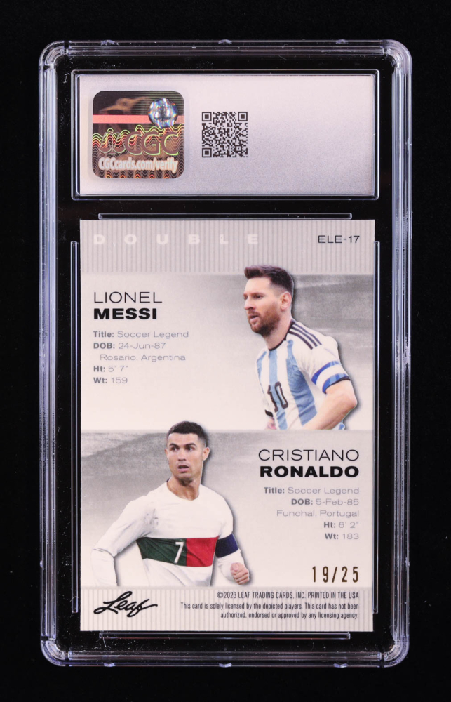 Lionel Messi / Cristiano Ronaldo 2023 Leaf Metal Special Release ...