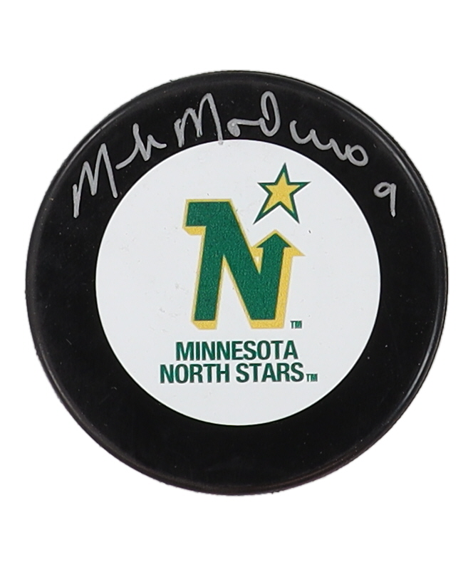 Mike Modano Signed North Stars Logo Hockey Puck (Schwartz) | Pristine ...