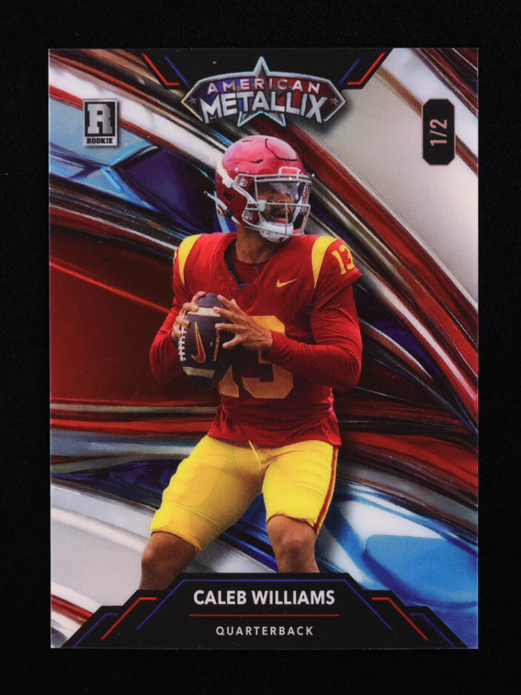 Caleb Williams 2023 Wild Card American Metallix Prismatic Red White ...