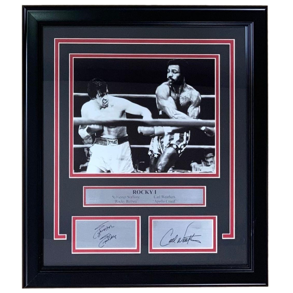 Sylvester Stallone & Carl Weathers "Rocky" Custom Framed Photo Display ...