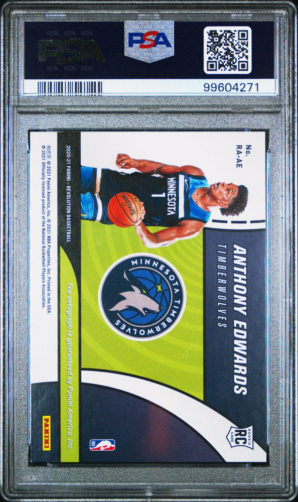 Anthony Edwards 2020 Panini Revolution Rookie Autographs #RAAE (PSA 9 ...