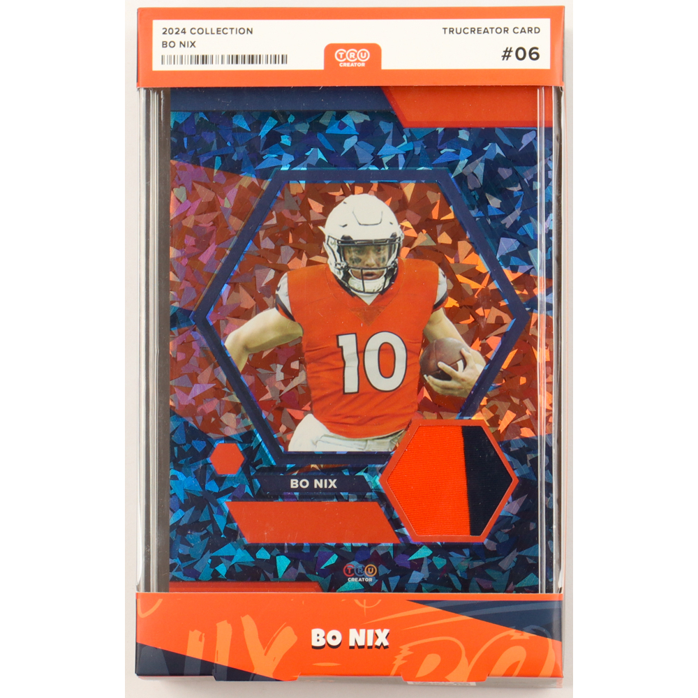 Bo Nix 2024 TruSport Jumbo Trucreator Card #06 #JC-BN Rookie Card ...