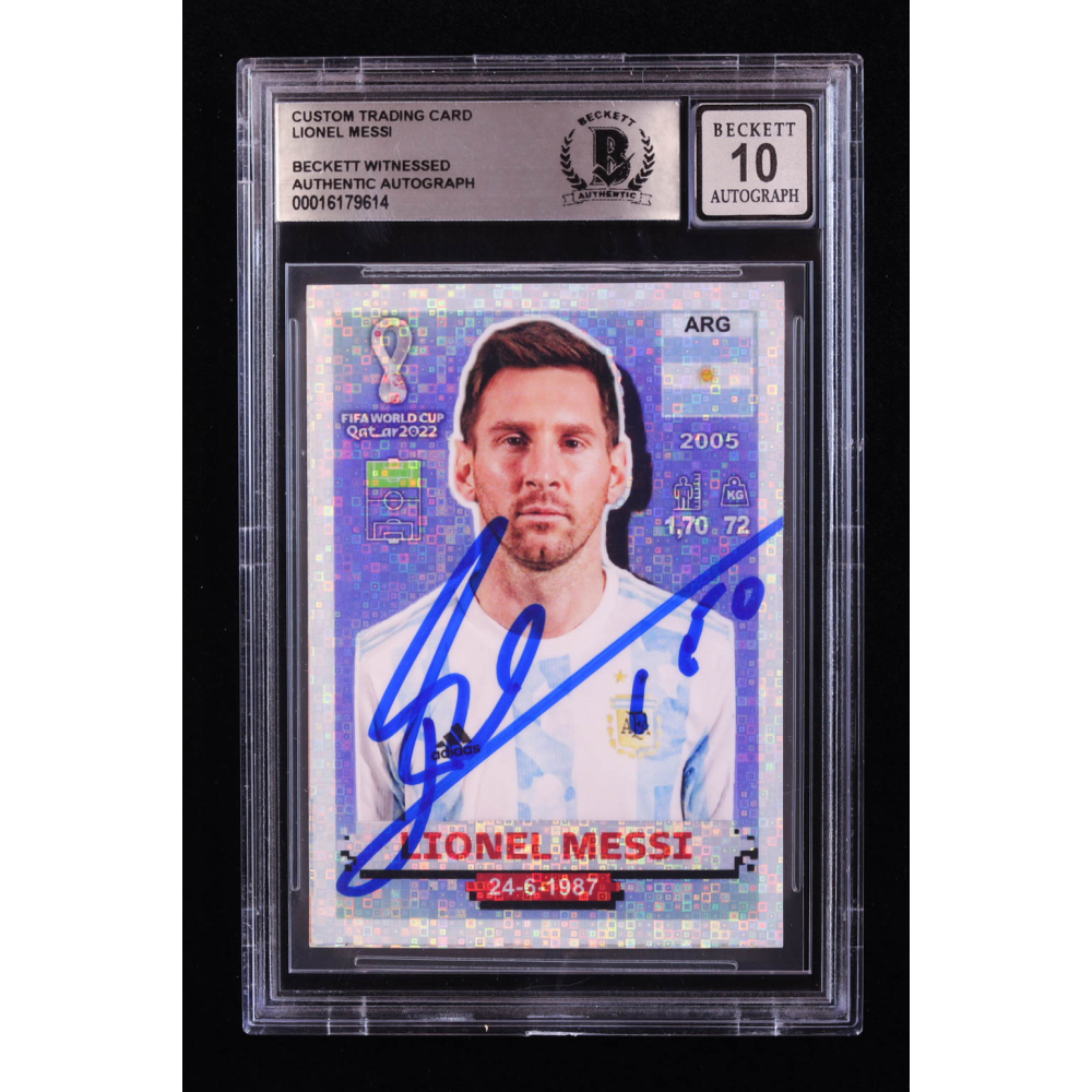 Lionel Messi Signed Custom Trading Card (BGS | Auto 10) | Pristine Auction