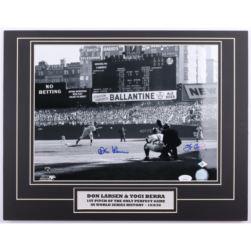 Don Larsen & Yogi Berra Signed Yankees Matted Photo Display (JSA ...