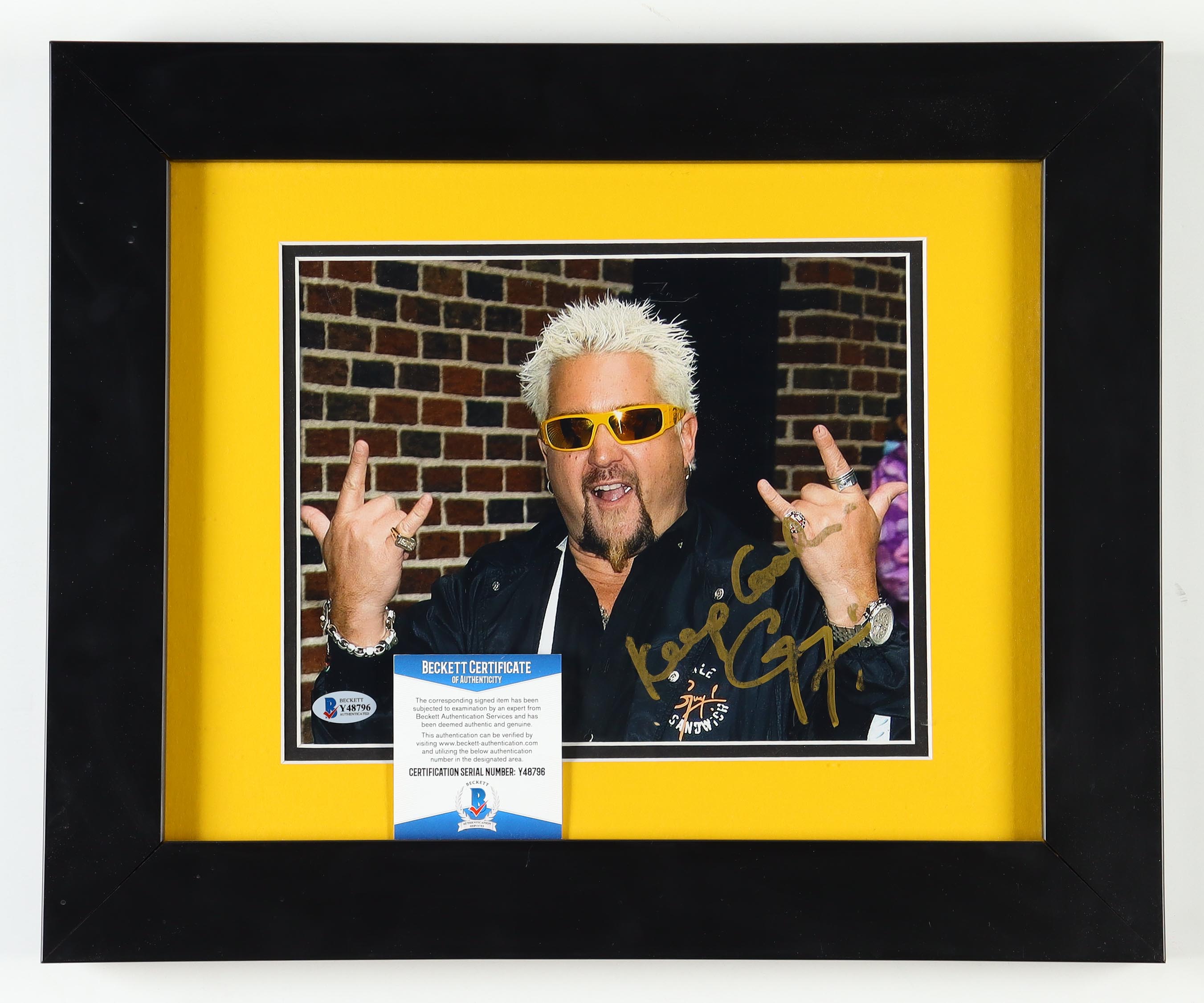 Guy Fieri Signed Custom Framed Photo Inscribed "Keep Cool" (Beckett ...