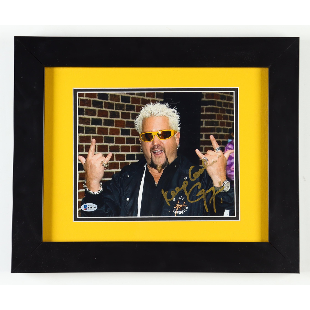 Guy Fieri Signed Custom Framed Photo Inscribed "Keep Cool" (Beckett ...