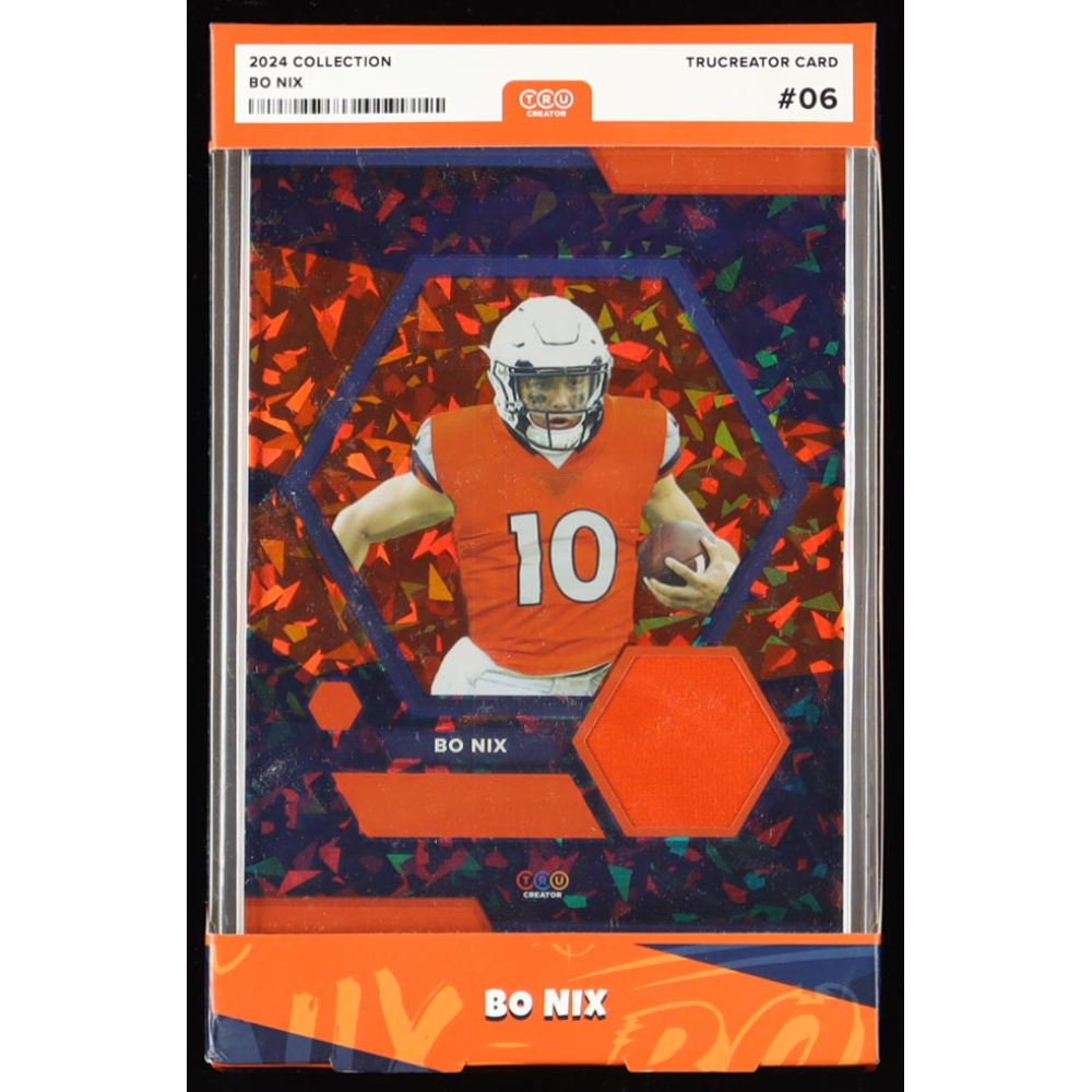Bo Nix 2024 TruSport Jumbo Trucreator Card #06 #JC-BN Rookie Card ...