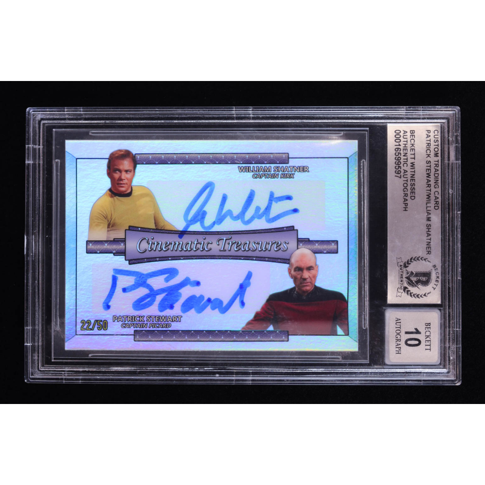 William Shatner & Patrick Stewart Signed "Star Trek" Custom Trading ...