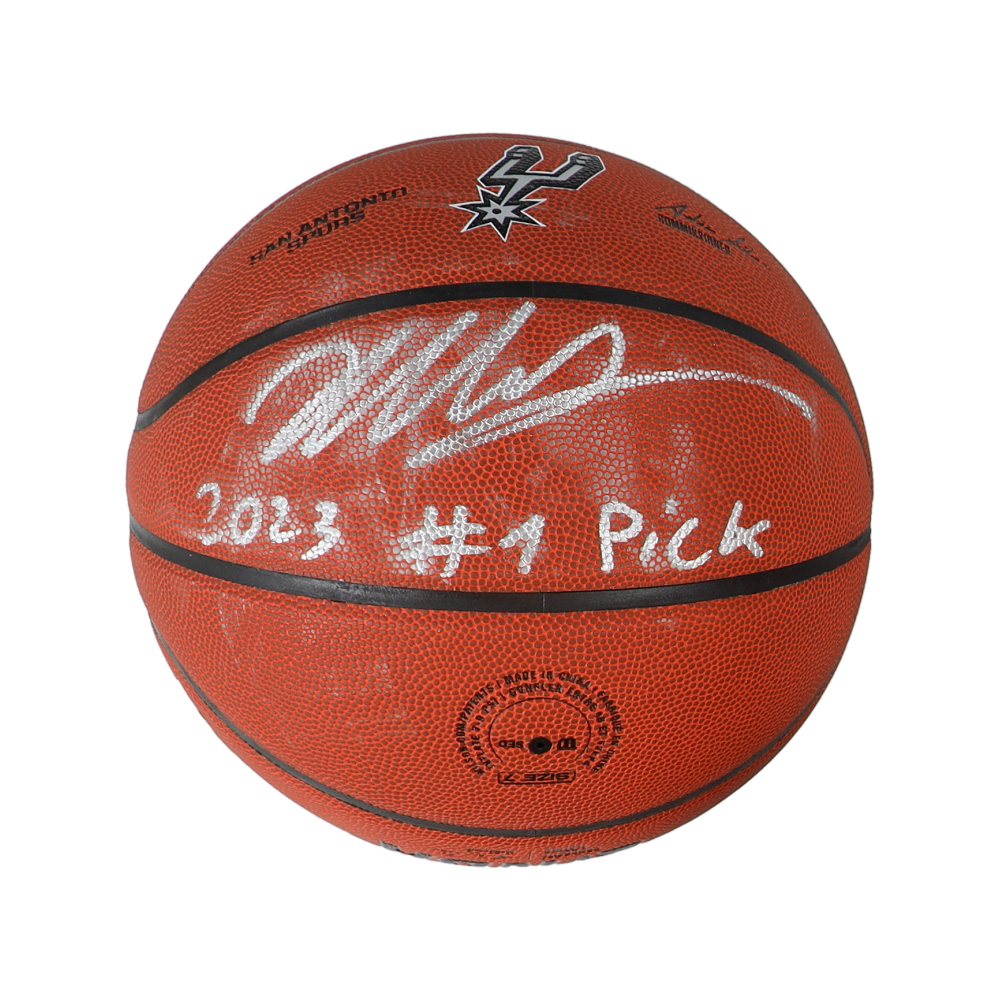 Victor Wembanyama Signed Spurs Logo NBA Basketball Inscribed "2023 #1 ...