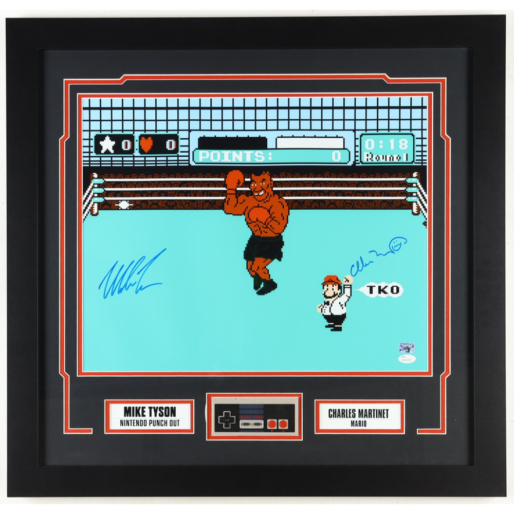 Mike Tyson & Charles Martinet Signed "Punch-Out!!!" Custom Framed Photo ...