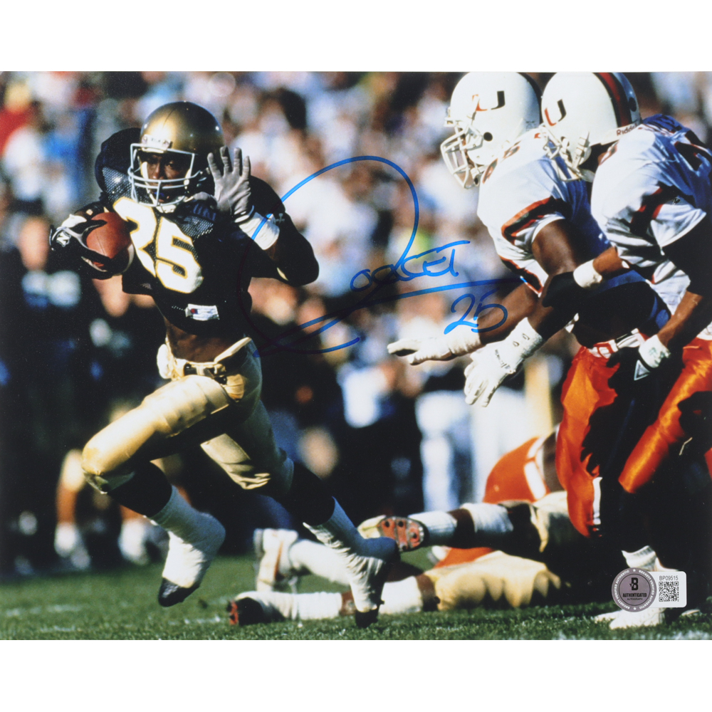 Raghib "Rocket" Ismail Signed Notre Dame Fighting Irish 8x10 Photo ...