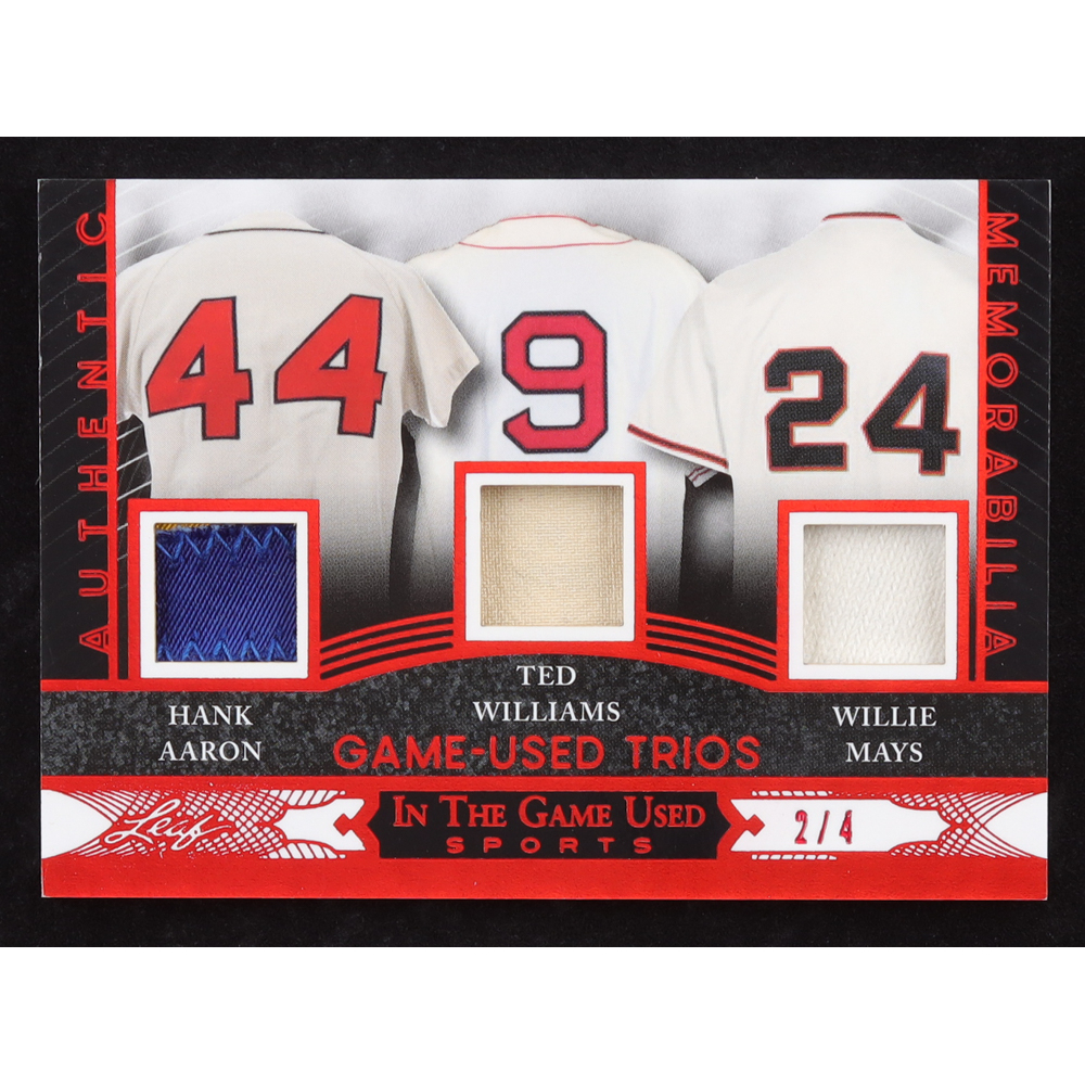 Hank Aaron / Ted Williams / Willie Mays 2024 ITG Used Sports Game Used ...