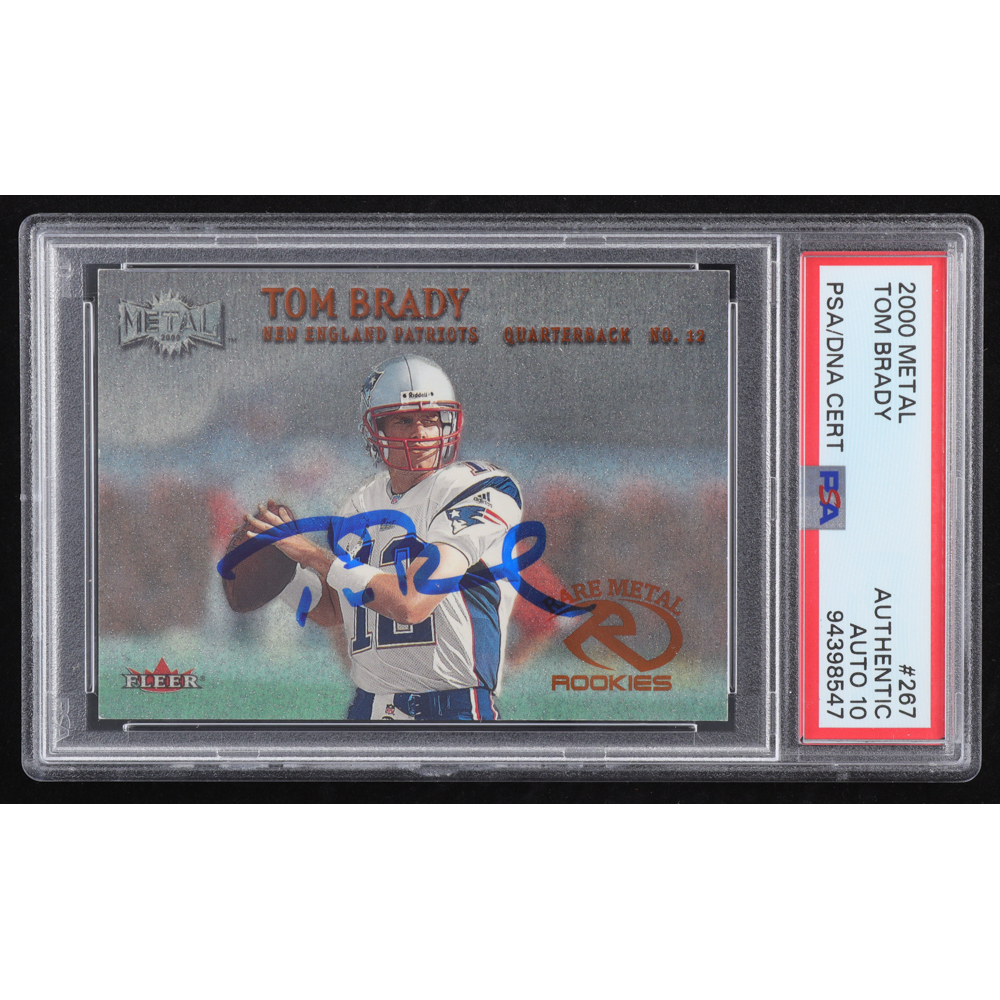 Tom Brady Signed 2000 Metal #267 RC (PSA | Autograph Graded 10 ...