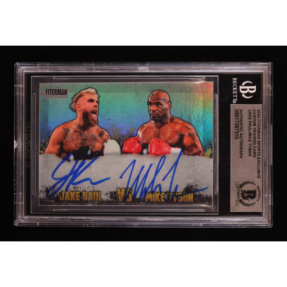 Jake Paul & Mike Tyson Signed Custom Trading Card (BGS) | Pristine Auction