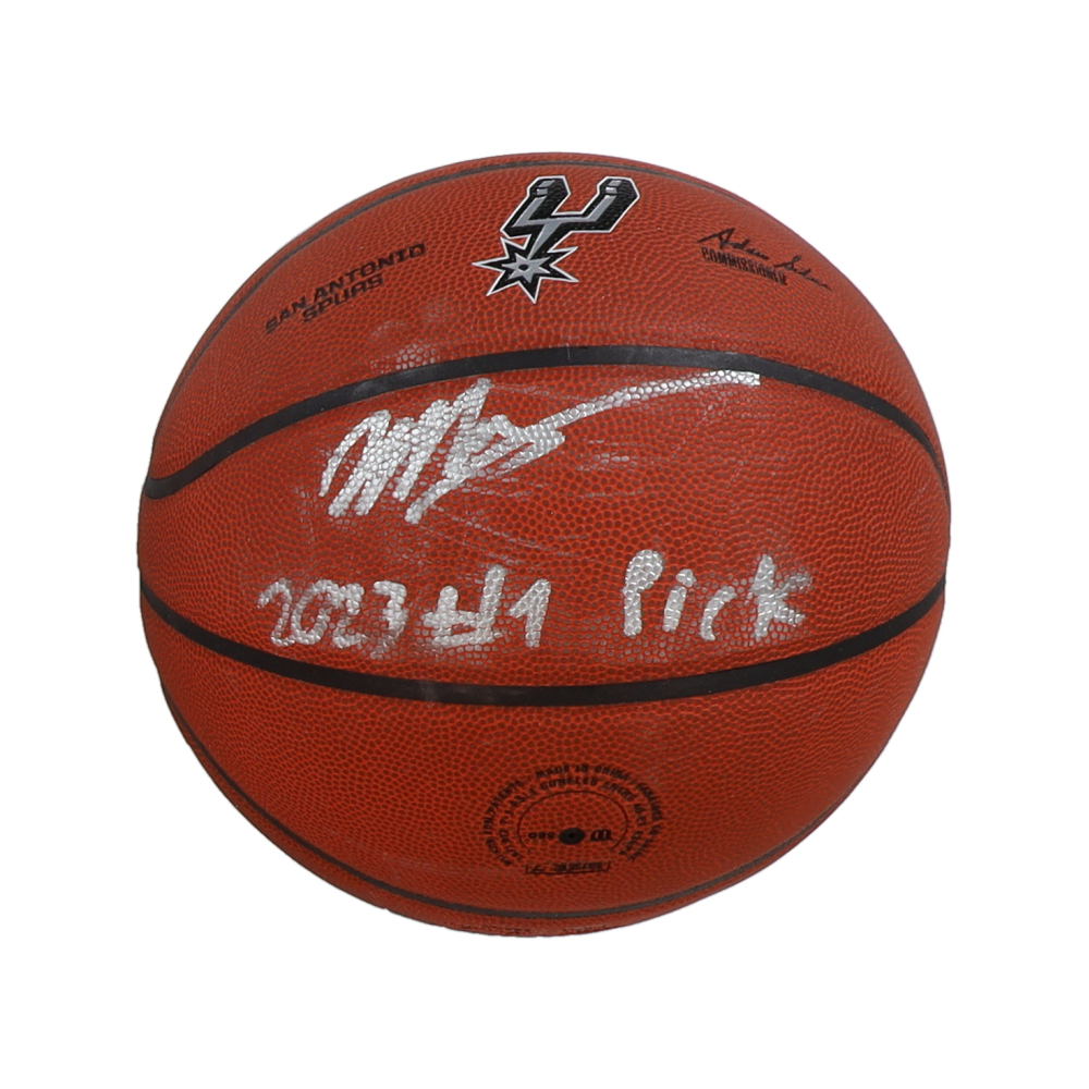 Victor Wembanyama Signed Spurs Logo NBA Basketball Inscribed "2023 #1 ...