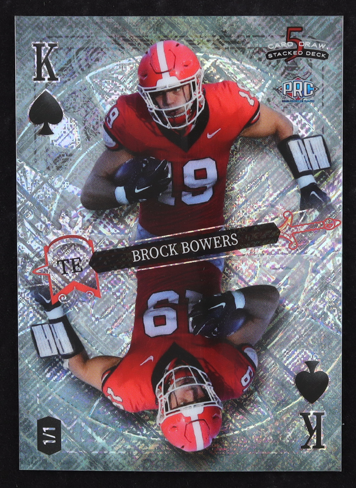 Brock Bowers 2023 Wild Card 5 Card Draw Stacked Deck King of Spades ...