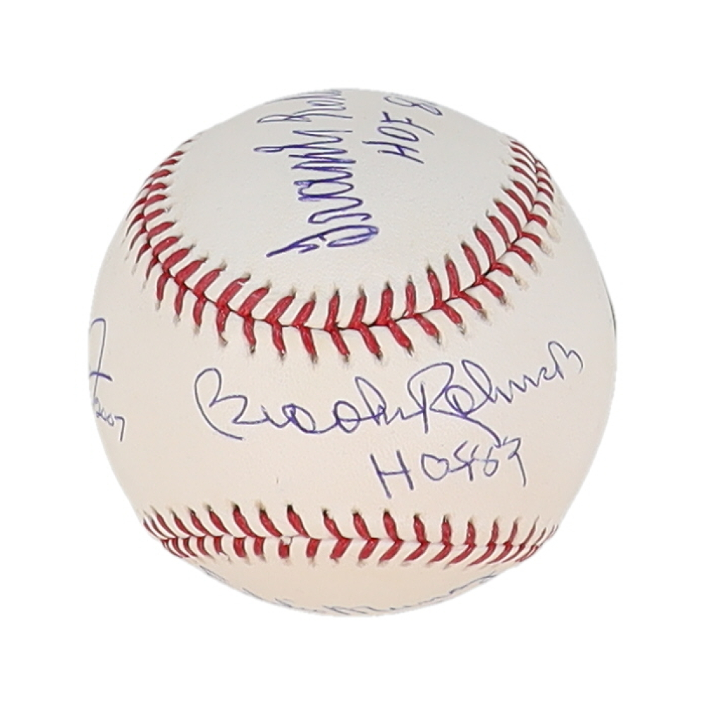 Hall of Famers OML Baseball Signed By (5) With Cal Ripken Jr., Eddie ...
