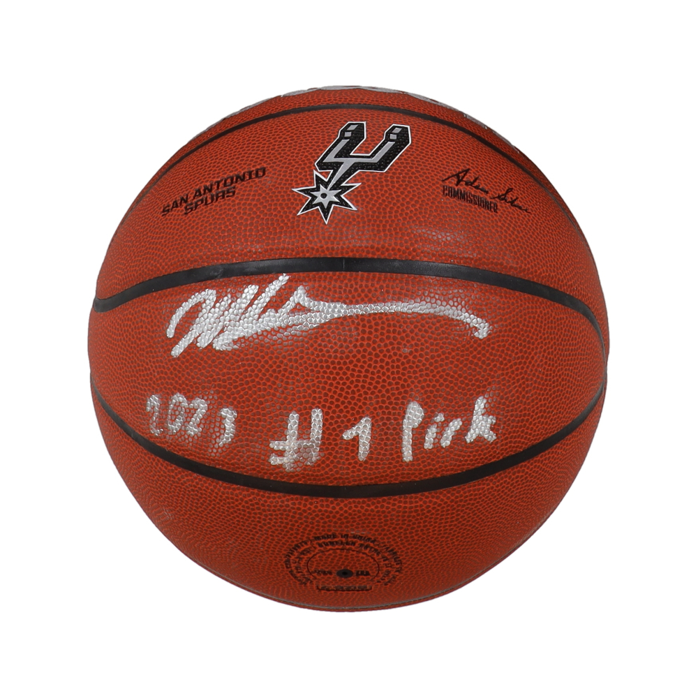 Victor Wembanyama Signed Spurs Logo NBA Basketball Inscribed "2023 #1 ...