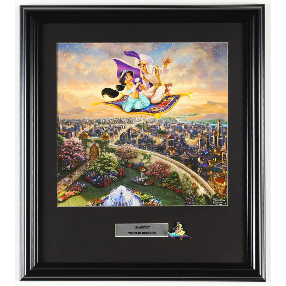 Thomas Kinkade "Aladdin" Custom Framed Print Display with Magic Carpet ...