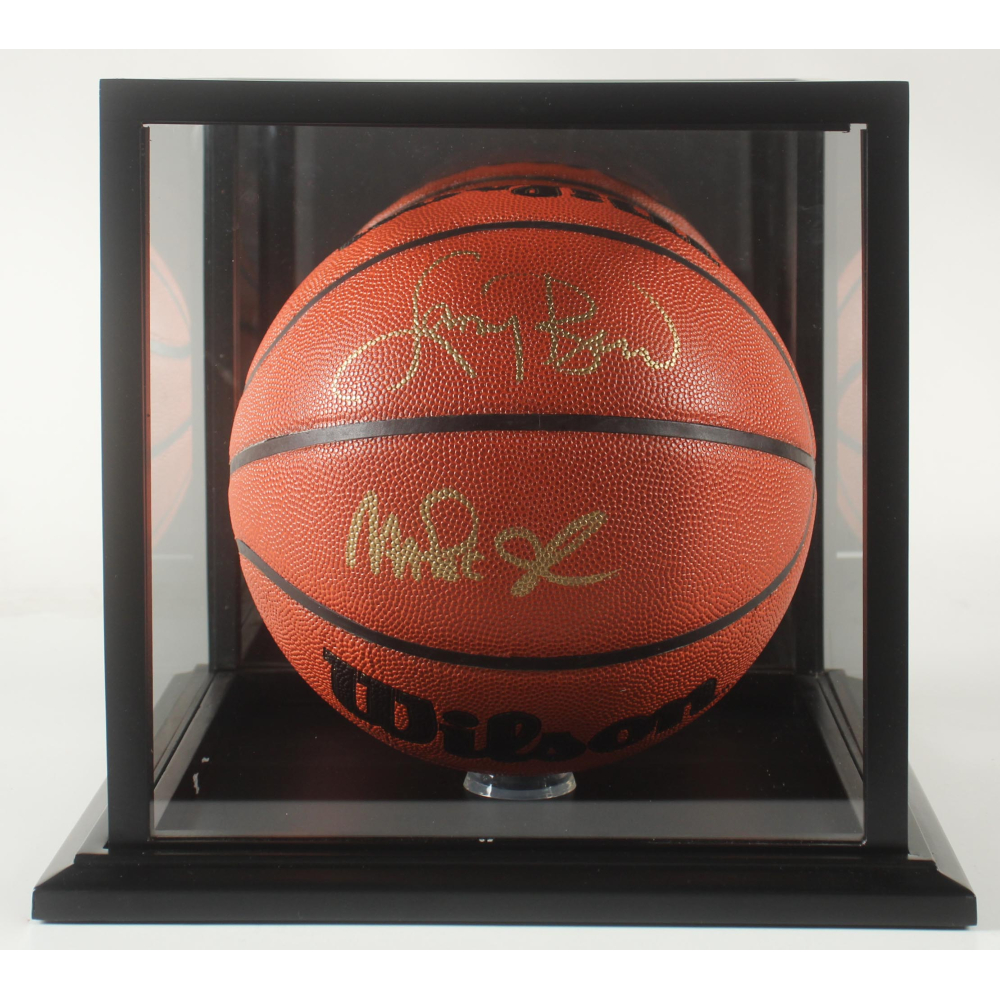 Magic Johnson & Larry Bird Signed NBA Finals Trophy Special Edition ...