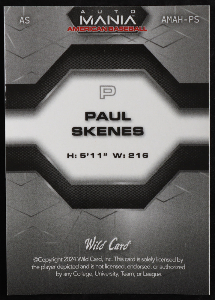 Paul Skenes 2024 Wild Card Auto Mania American Flag Mojo #PS RC #5/50 ...