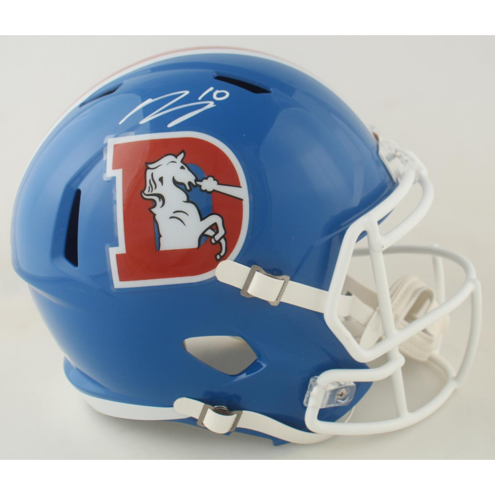 Bo Nix Signed Broncos Full-Size Throwback Alternate Speed Helmet ...