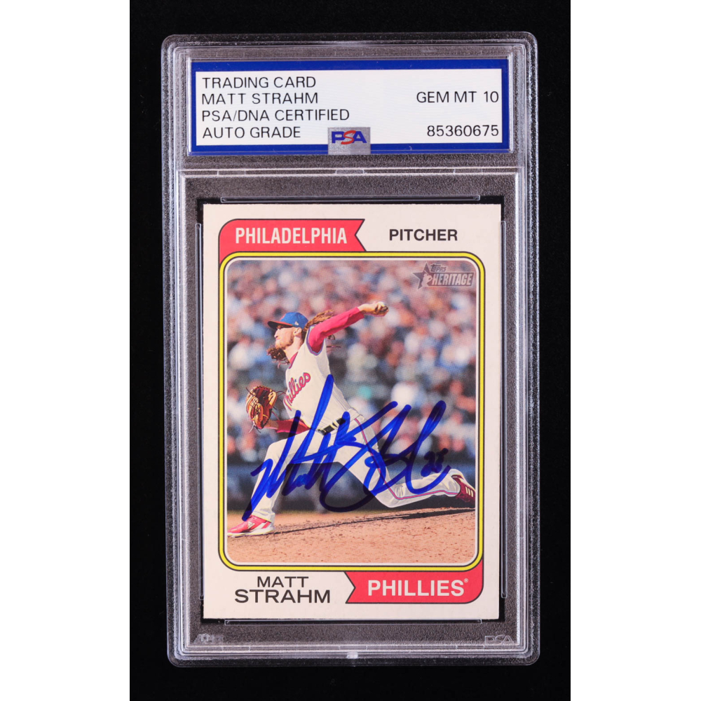 Matt Strahm Signed 2023 Topps Heritage #373 (PSA | Auto 10) | Pristine ...
