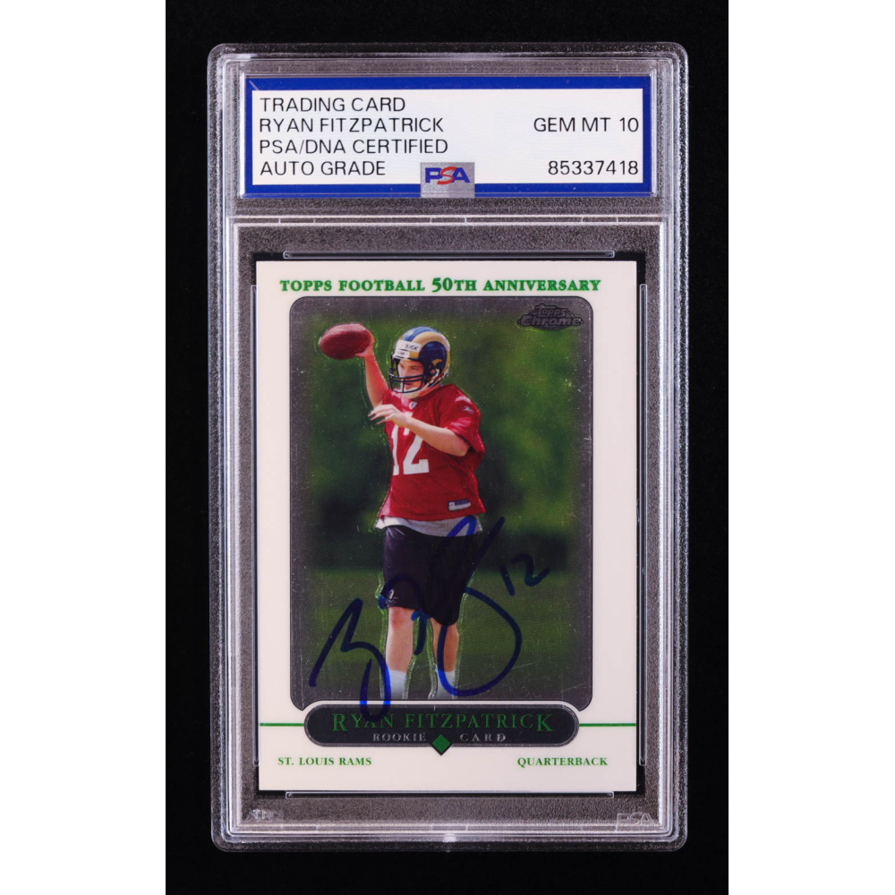 Ryan Fitzpatrick Signed 2005 Topps Chrome #243 RC (PSA | Auto 10 ...
