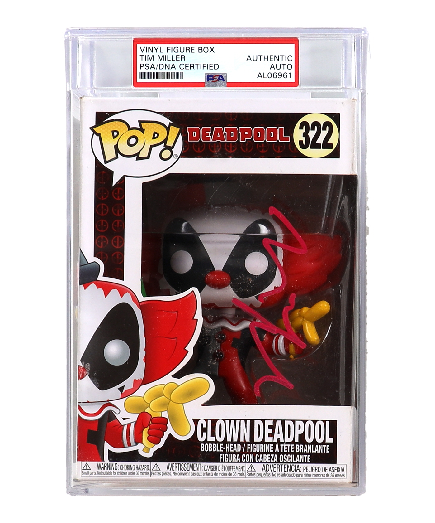 Tim Miller Signed "Deadpool" #322 Clown Deadpool Bobble-Head Funko Pop ...