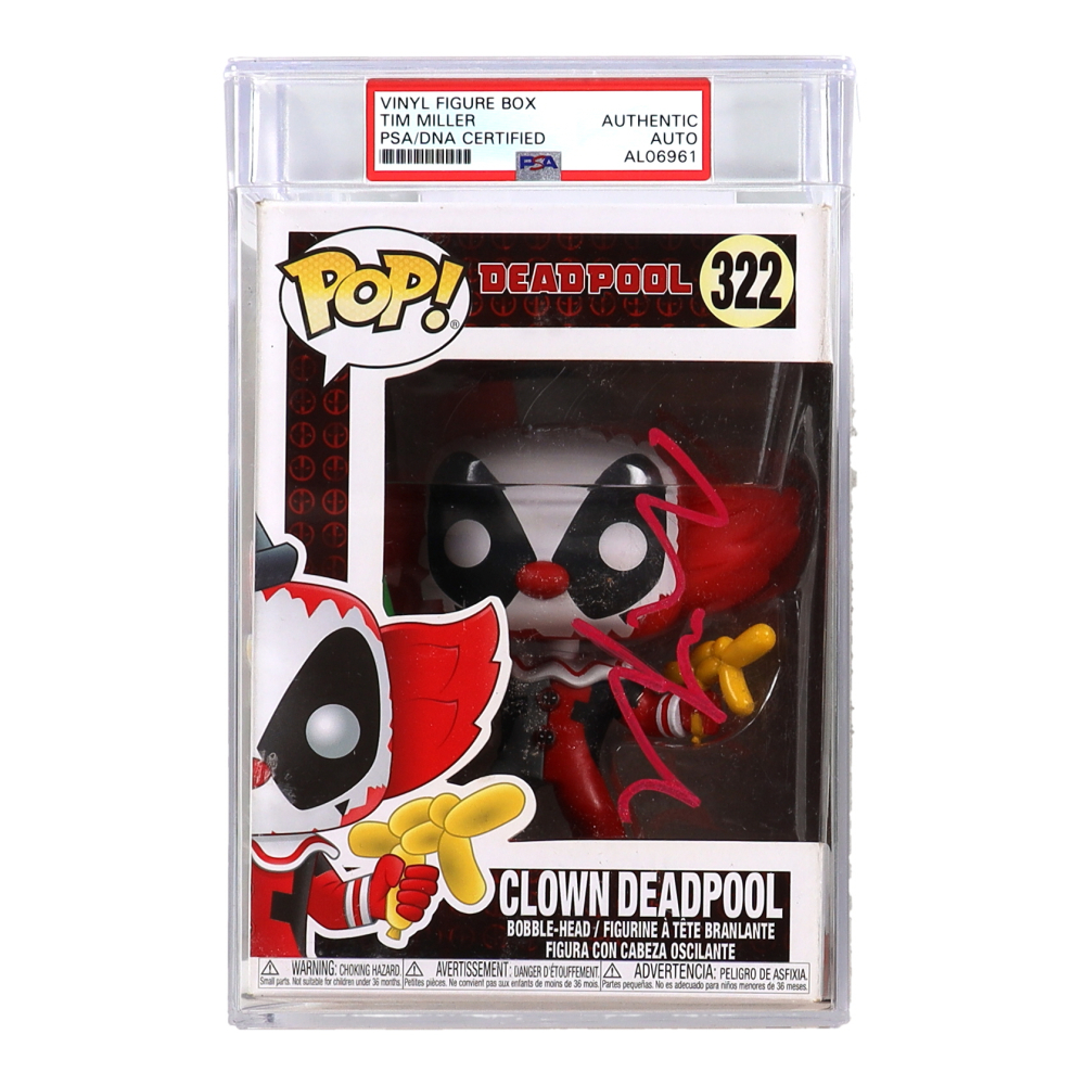 Tim Miller Signed "Deadpool" #322 Clown Deadpool Bobble-Head Funko Pop ...